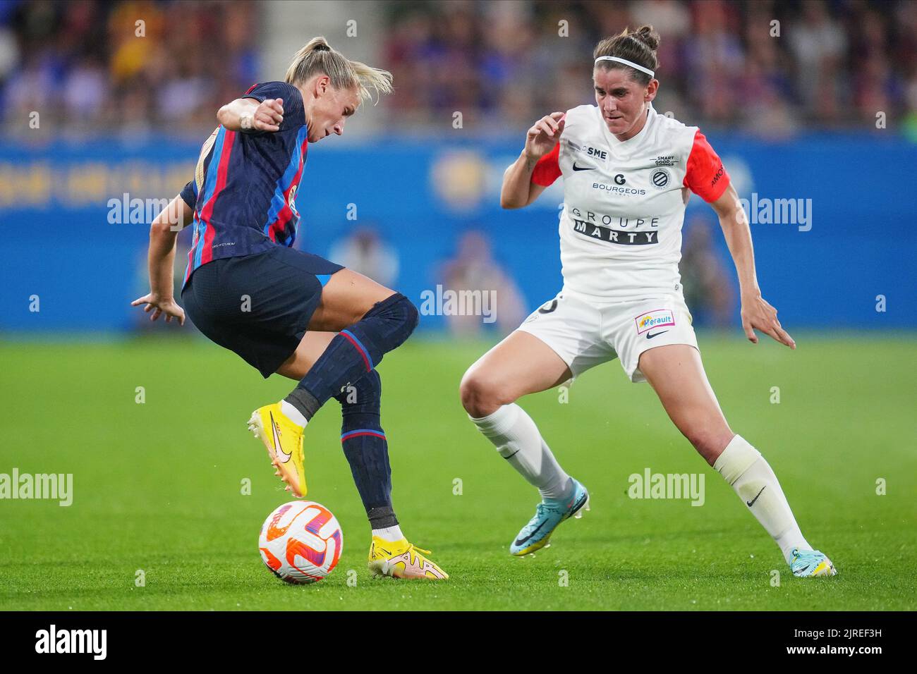 Ana-Maria Crnogorcevic of FC Barcelona and Gabrielle Lambert of ...