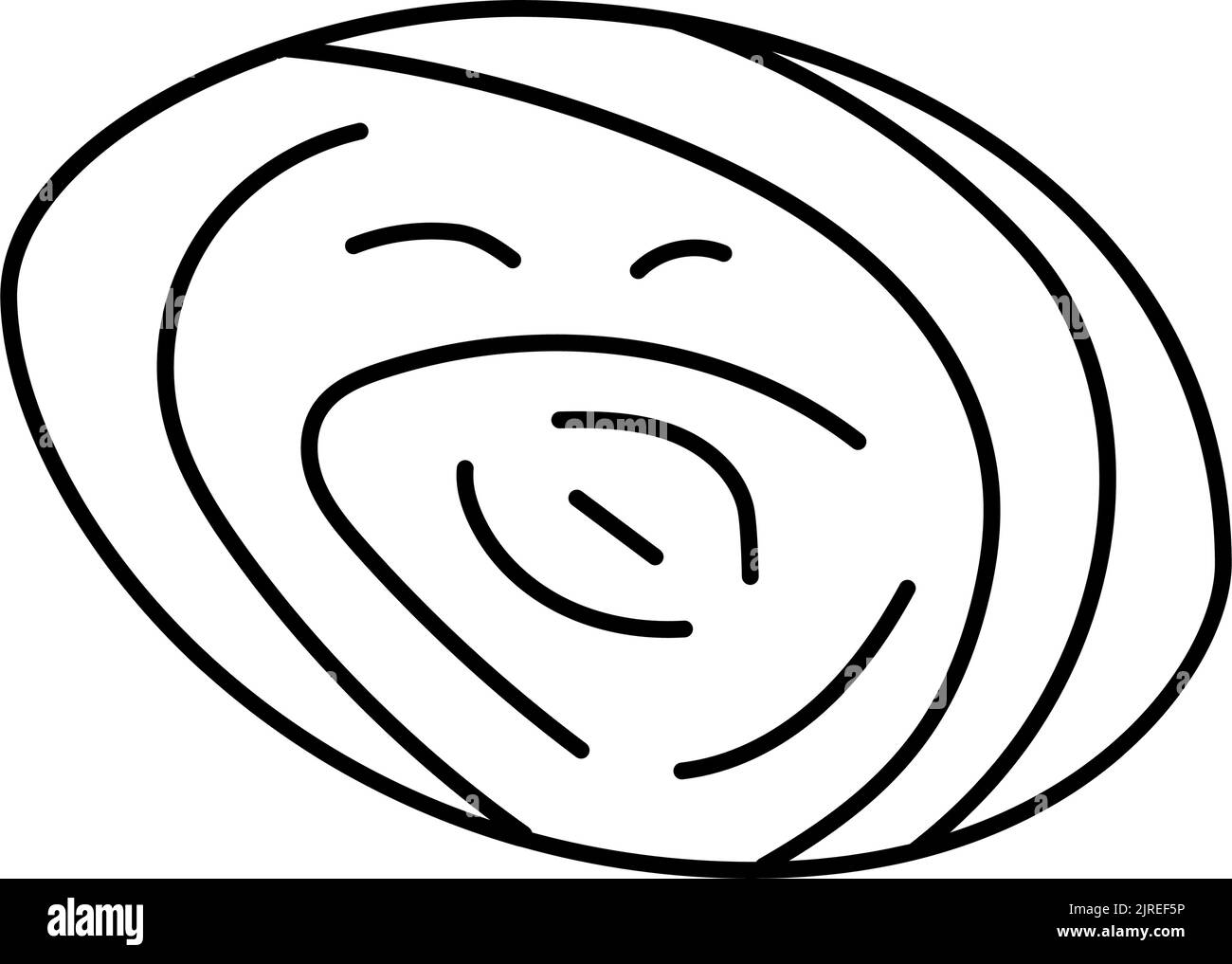 Abalone Sea Shell Beach Line Icon Vector Illustration Stock Vector