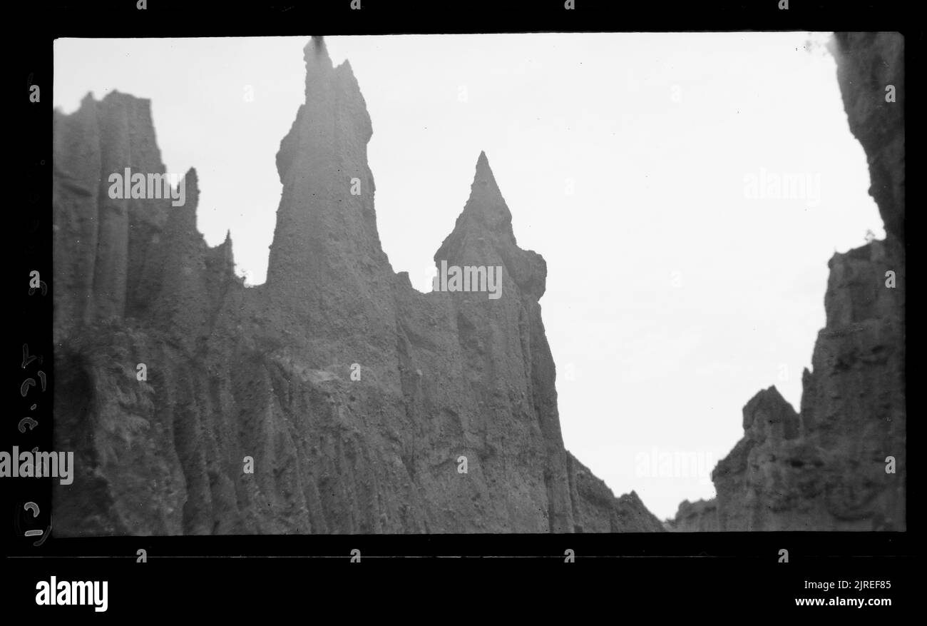 Visit to putangirua pinnacles and old maori sites hi-res stock ...