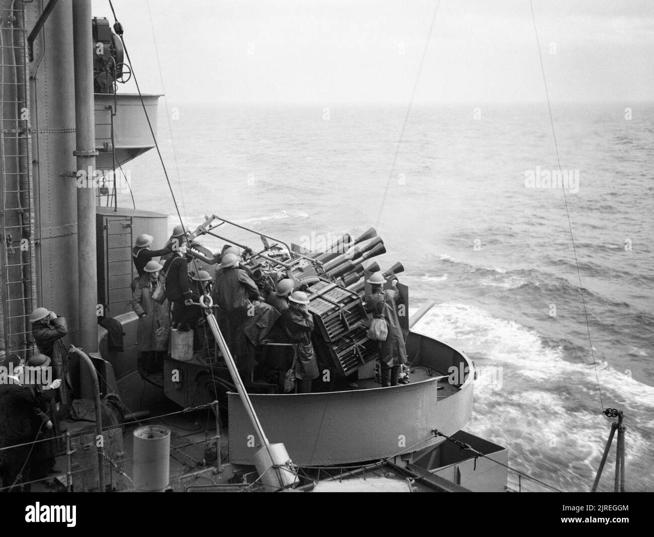 The port eight barrelled Vickers two pounder Mk VIII 'pom-pom' gun in ...