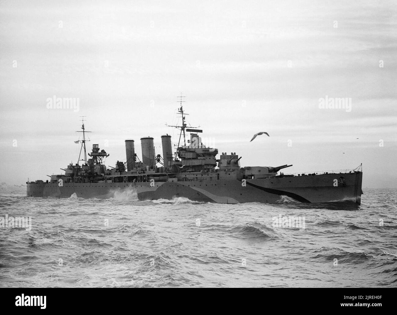 The Royal Navy during the Second World War HMS KENT underway off ...
