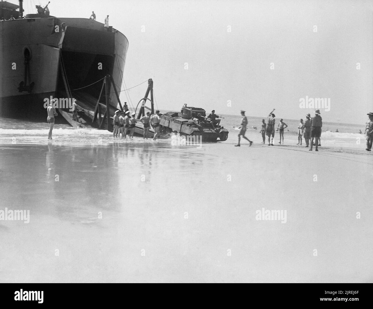 The Royal Navy during the Second World War A Valentine tank being ...