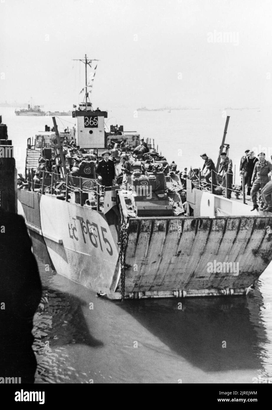 The Royal Navy during the Second World War LCT coming alongside and ...