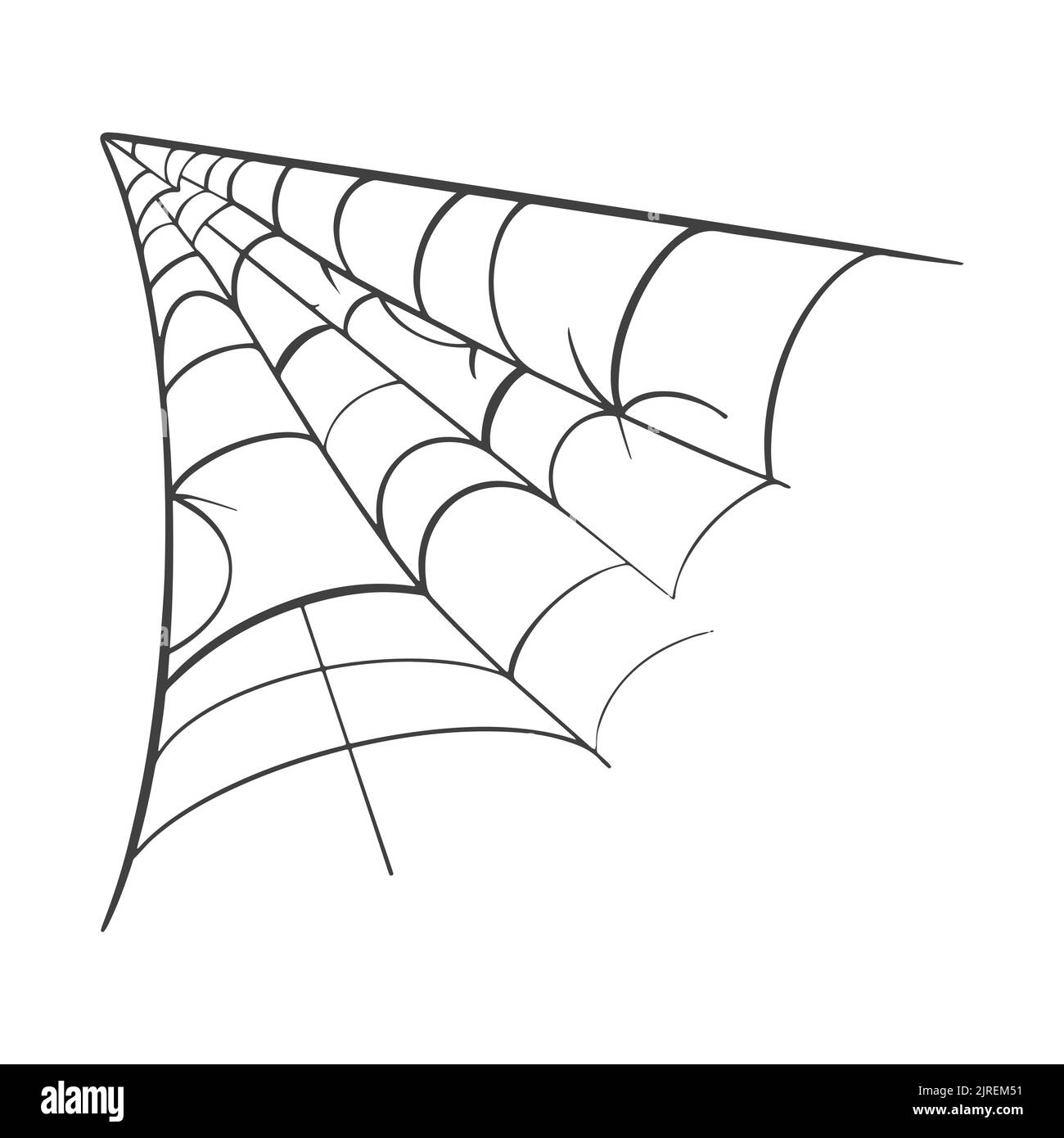 Vector Spider web icon drawn in one line on white for halloween Stock ...