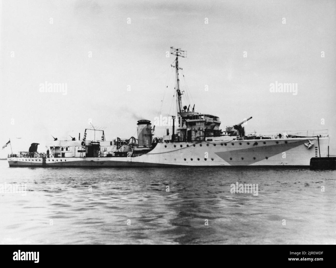 The Royal Navy during the Second World War HMS SHEARWATER moored Stock ...