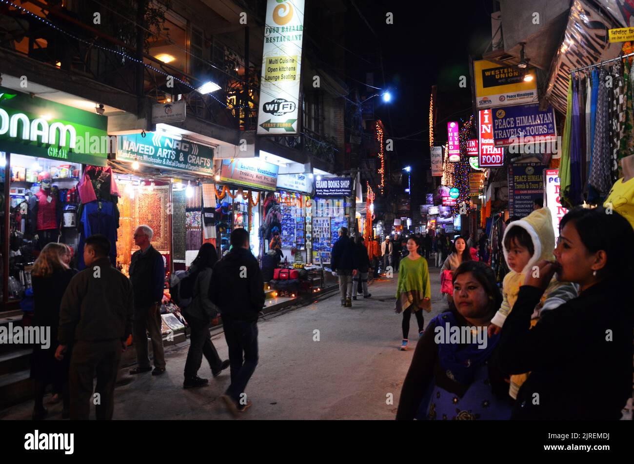 Parade of Nepalese people for celebration and respect praying rite to ...