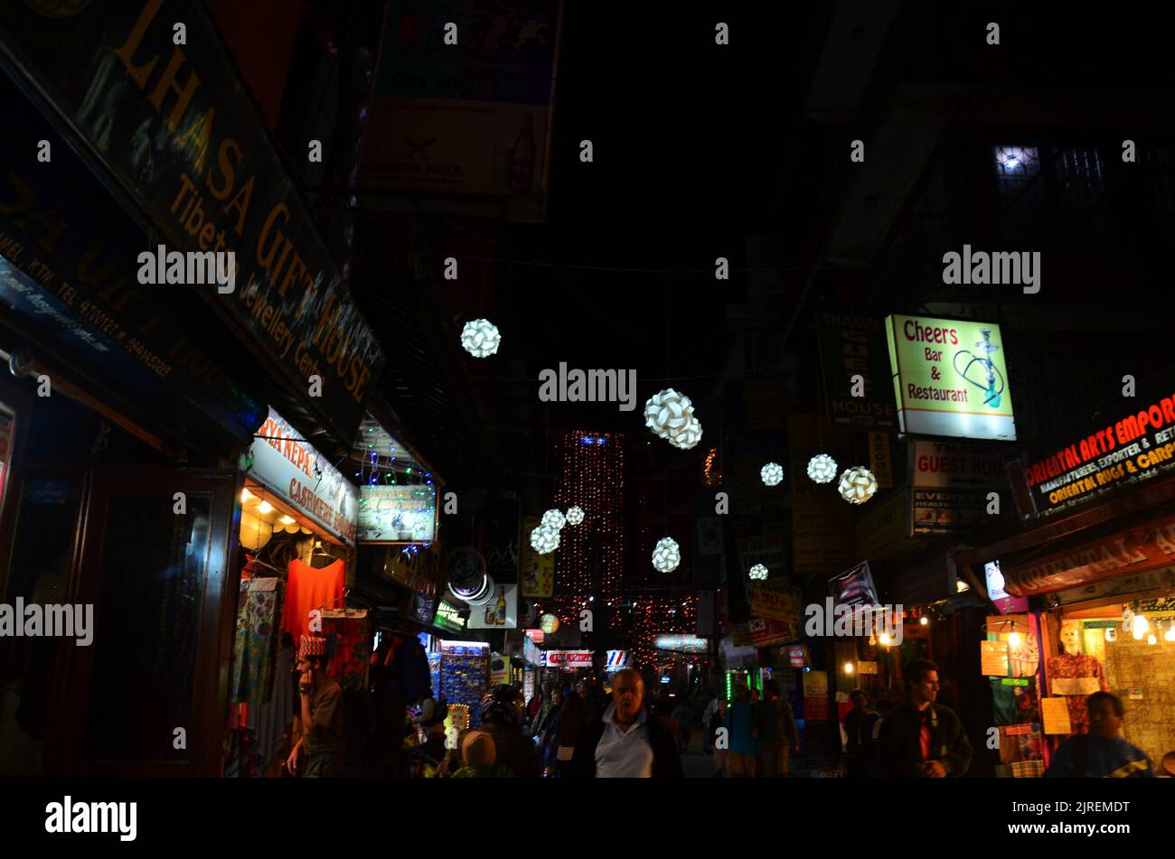 Parade of Nepalese people for celebration and respect praying rite to ...