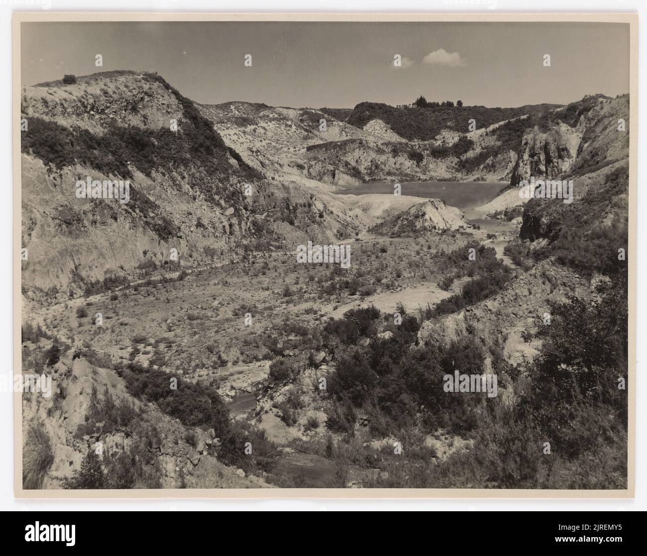 Rotorua landscape terrain and crater, 1930s, Bay of Plenty, by Arthur ...