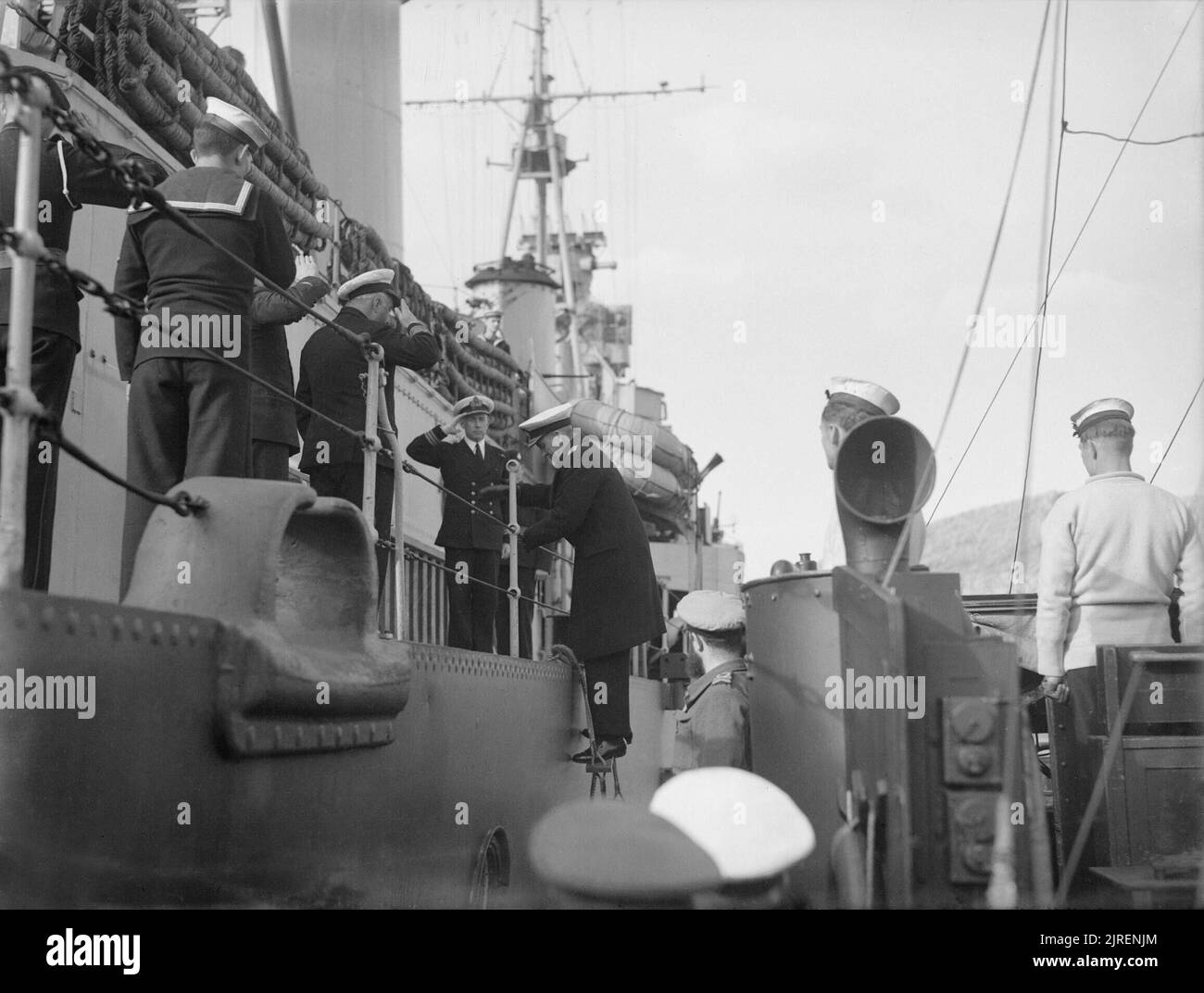 With the British Navy in Greece. January 1945, Simi. Vice Admiral W G ...