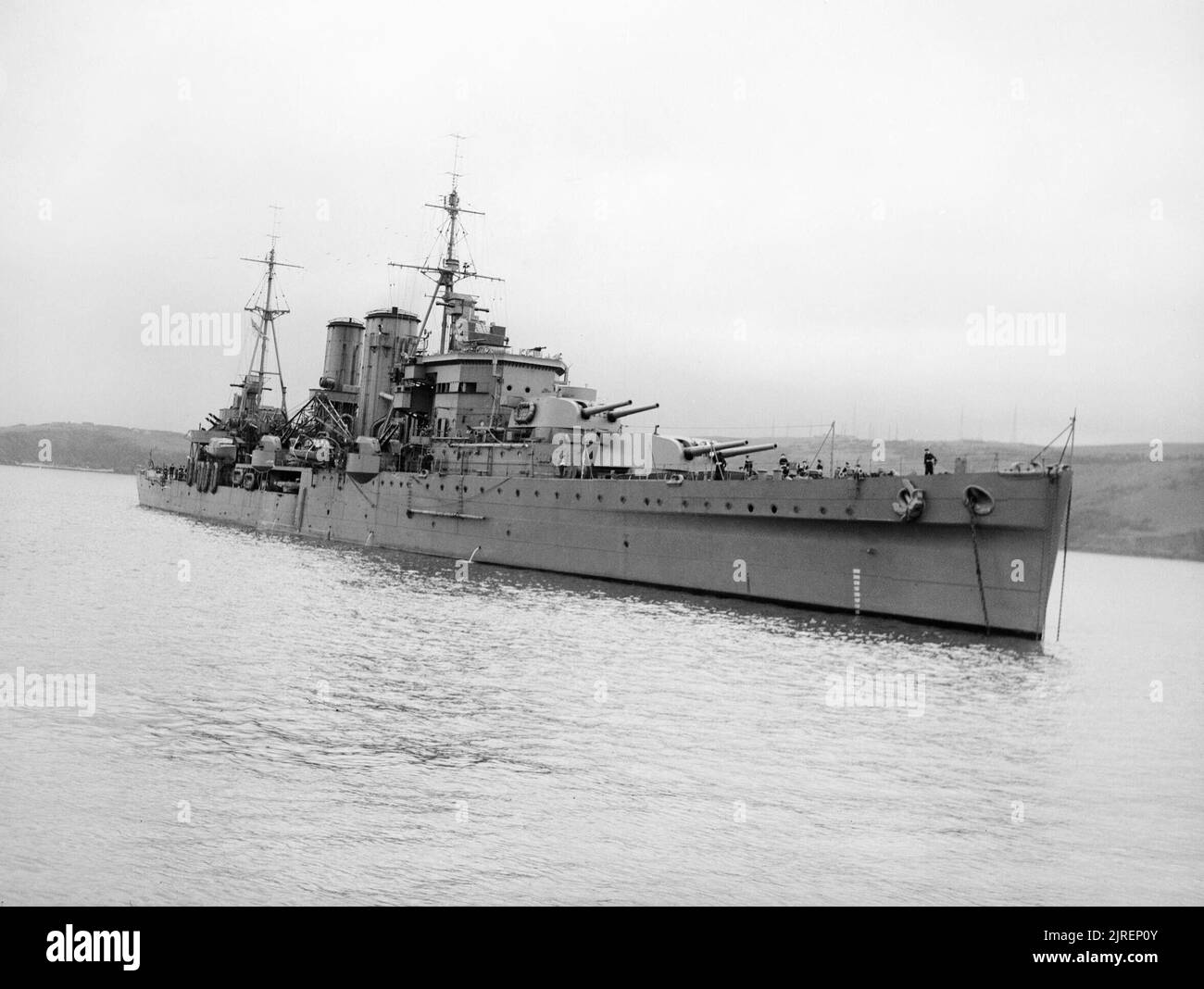 HMS Exeter, British York Class Cruiser, After Refit. March 1941. HMS ...