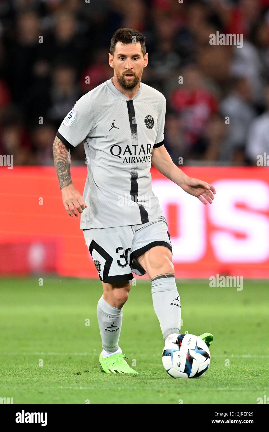 LILLE - Lionel Messi of Paris Saint-Germain during the French Ligue 1 ...