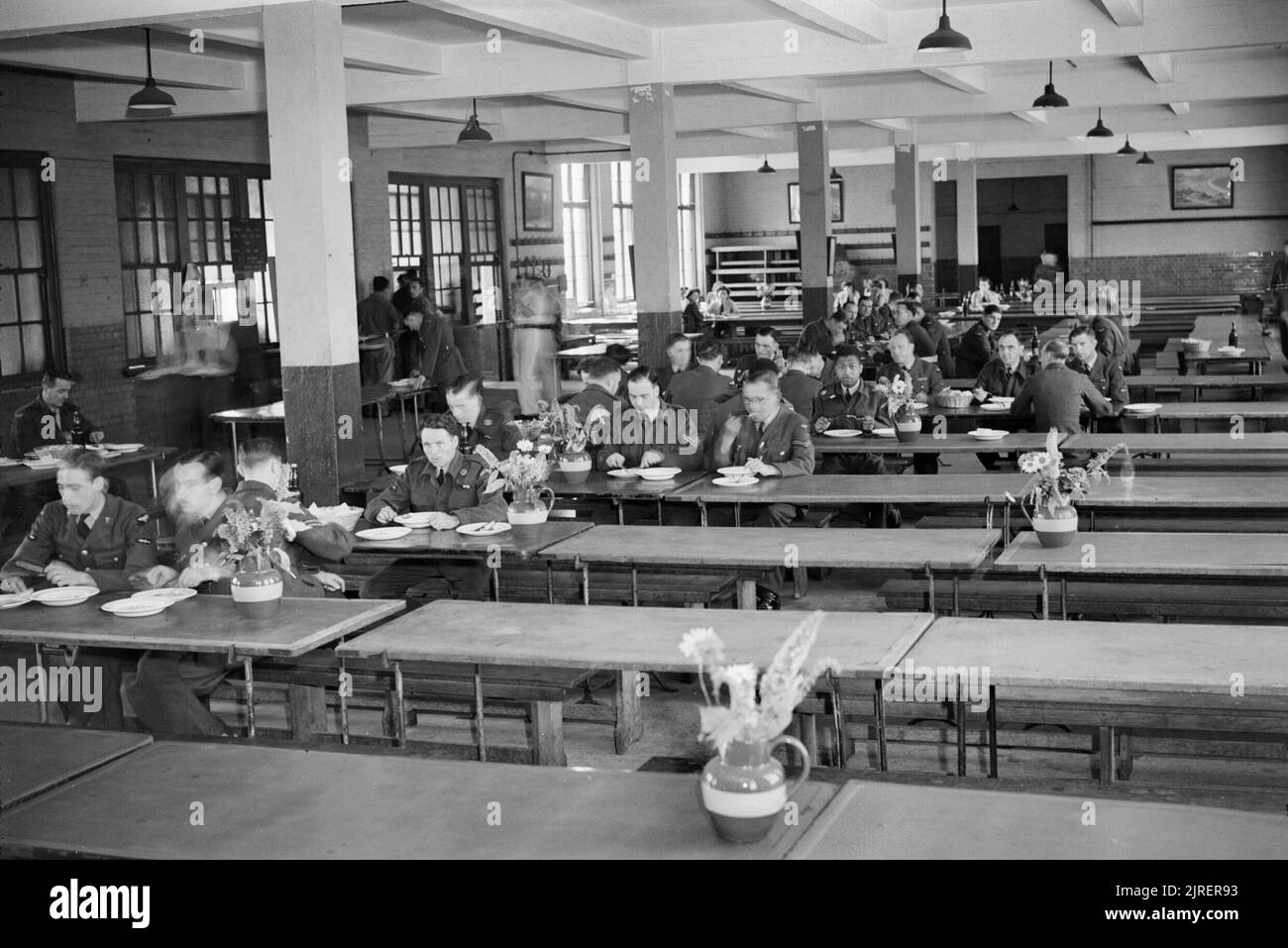 Interior of the airmen's mess at RAF Uxbridge, Middlesex, 23 July 1945 ...