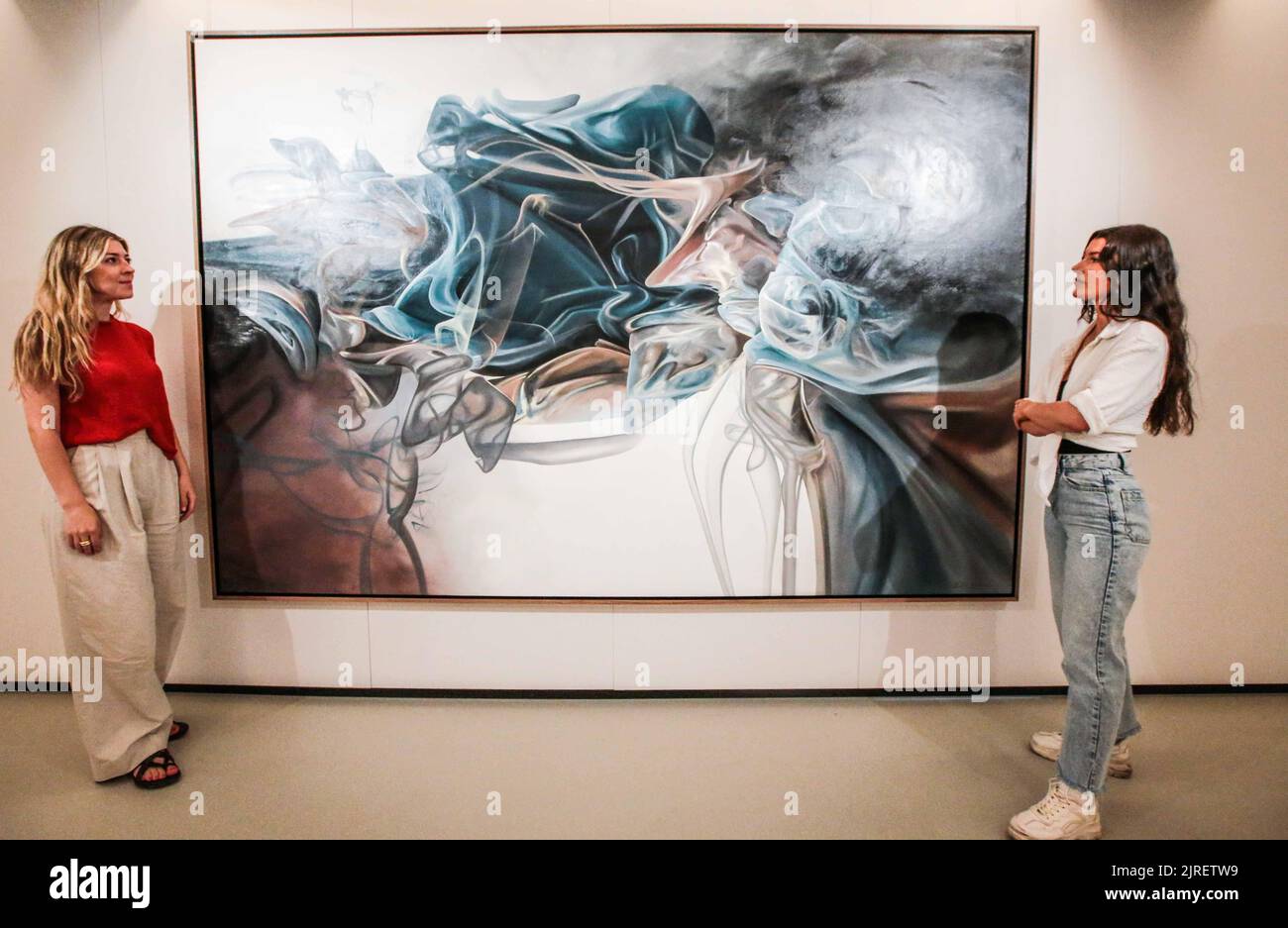 London UK 24 August 2022 Evolution ,2021, oil on canvas. Melbourne ...