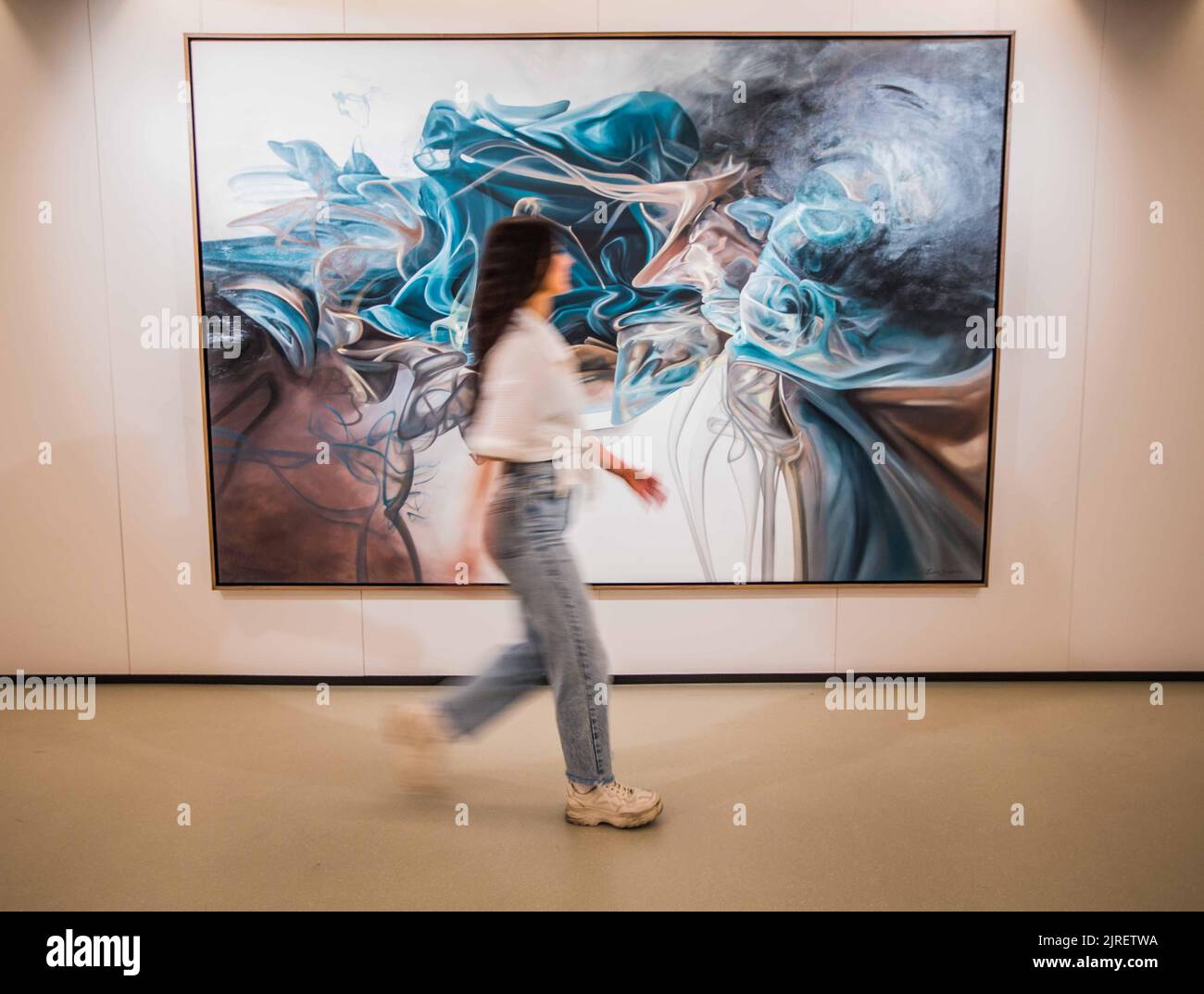 London UK 24 August 2022 Evolution ,2021, oil on canvas. Melbourne ...