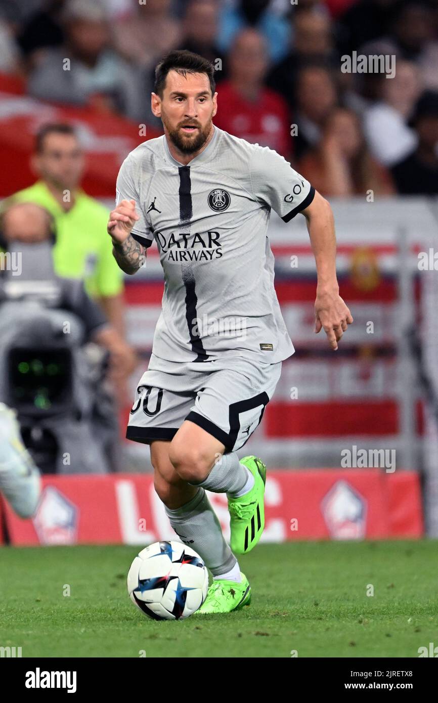 LILLE - Lionel Messi of Paris Saint-Germain during the French Ligue 1 ...