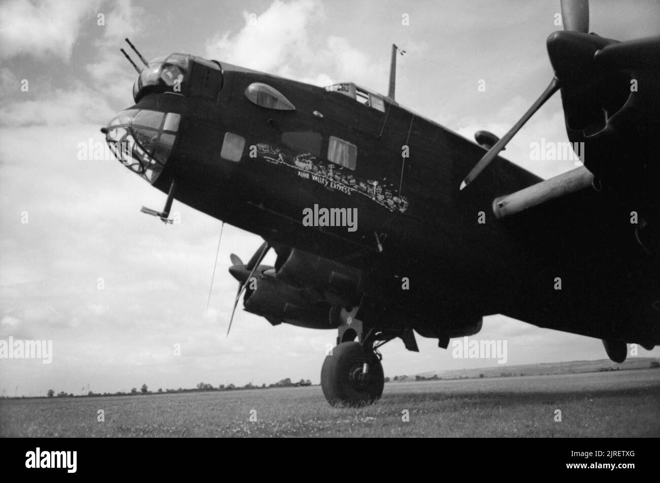Royal Air Force Bomber Command, 1942-1945. The nose of Handley Page ...