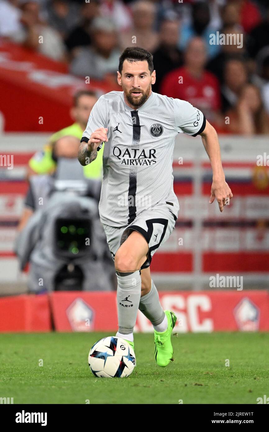 LILLE - Lionel Messi of Paris Saint-Germain during the French Ligue 1 ...