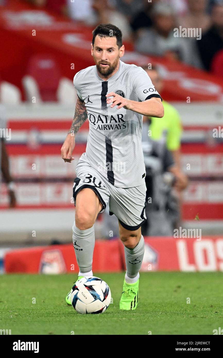 LILLE - Lionel Messi of Paris Saint-Germain during the French Ligue 1 ...