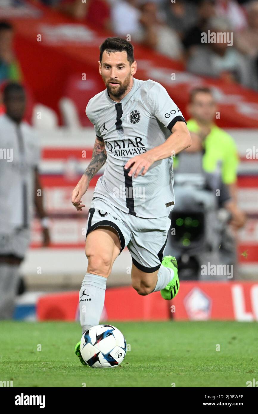 LILLE - Lionel Messi of Paris Saint-Germain during the French Ligue 1 ...