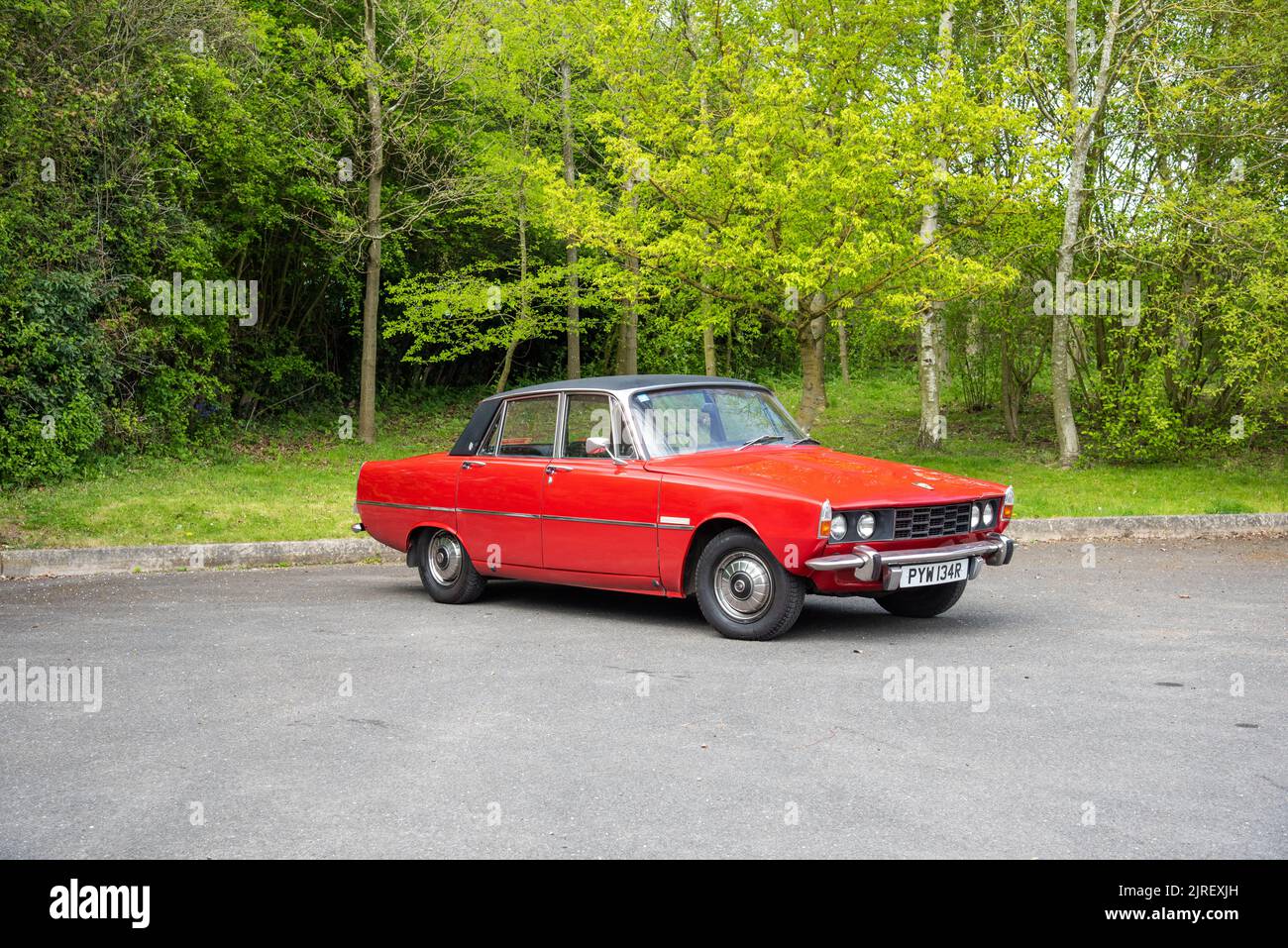 1977 Rover 2200 P6 classic car parked on a country lane in Derbyshire ...