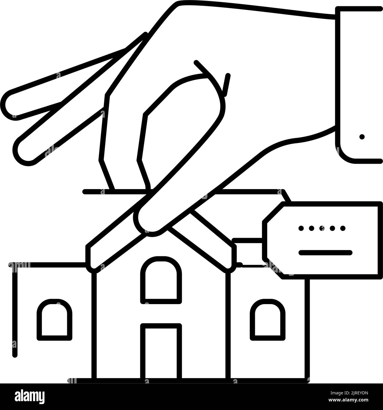 assistance rental property estate home line icon vector illustration ...