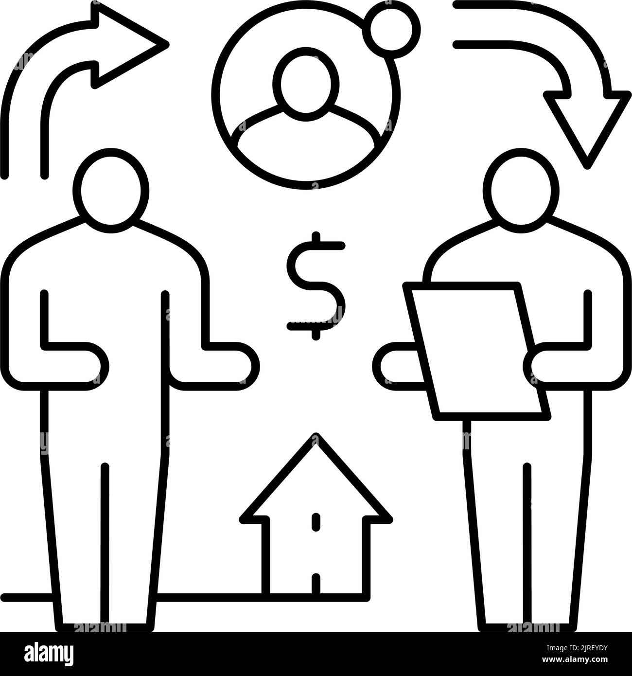 escrow account property estate home line icon vector illustration Stock ...