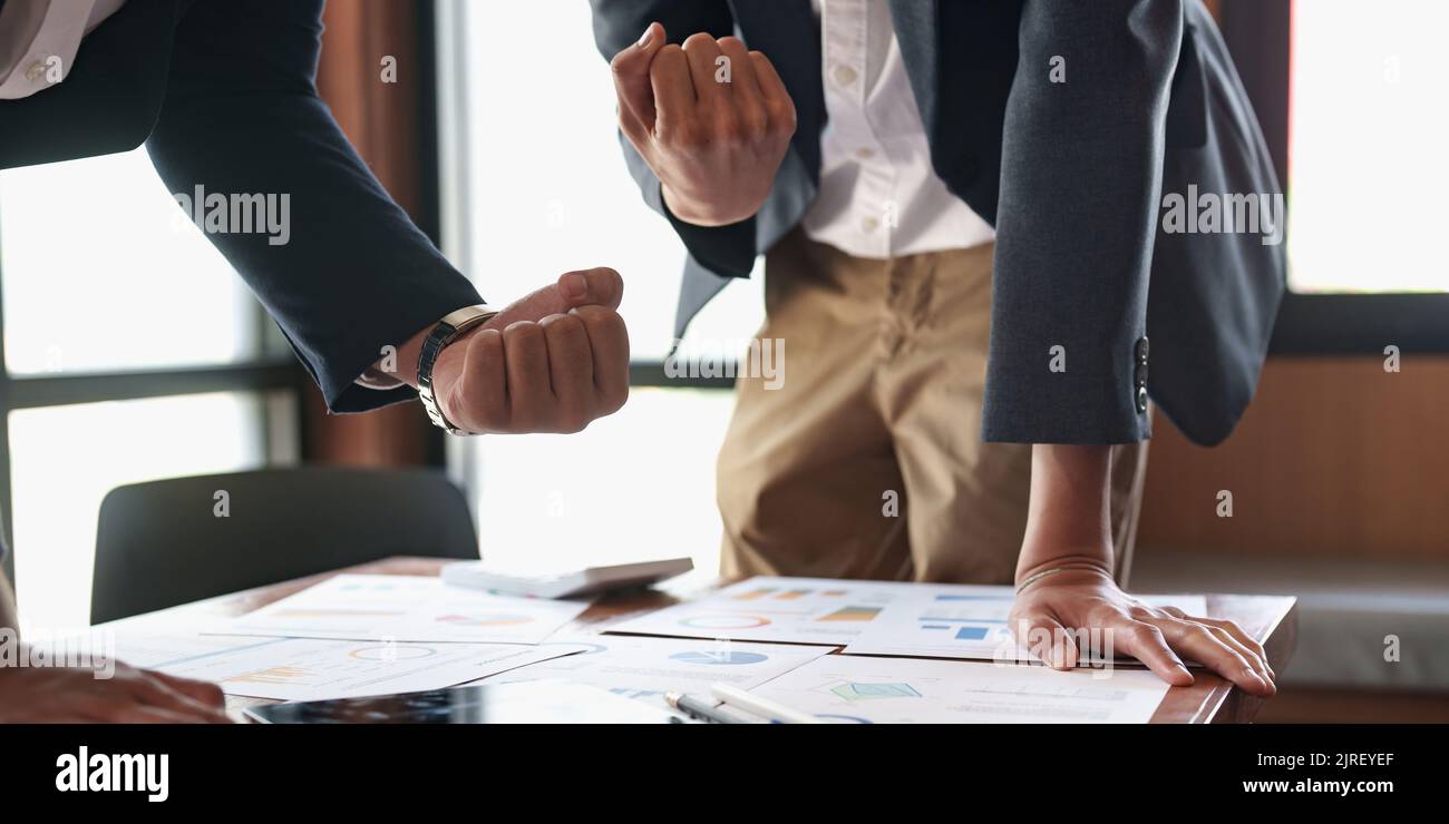 Business Team Success Achievement Arm Raised, Teamwork cooperation ...