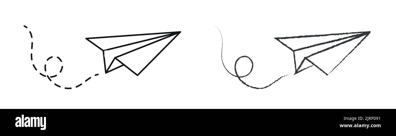 Flying paper plane vector illustration icon and paper airplane toy ...