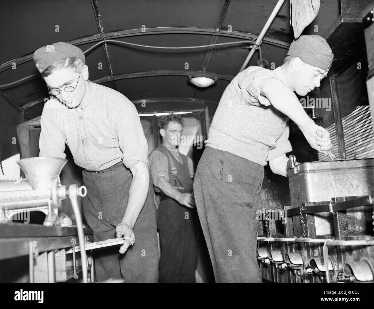 Royal Air Force- France, 1939-1940. Cooks preparing meals in a mobile ...