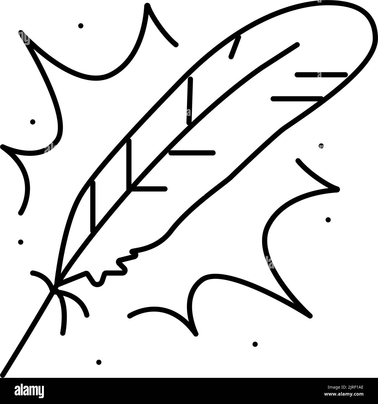 angel feather soft fluffy line icon vector illustration Stock Vector ...