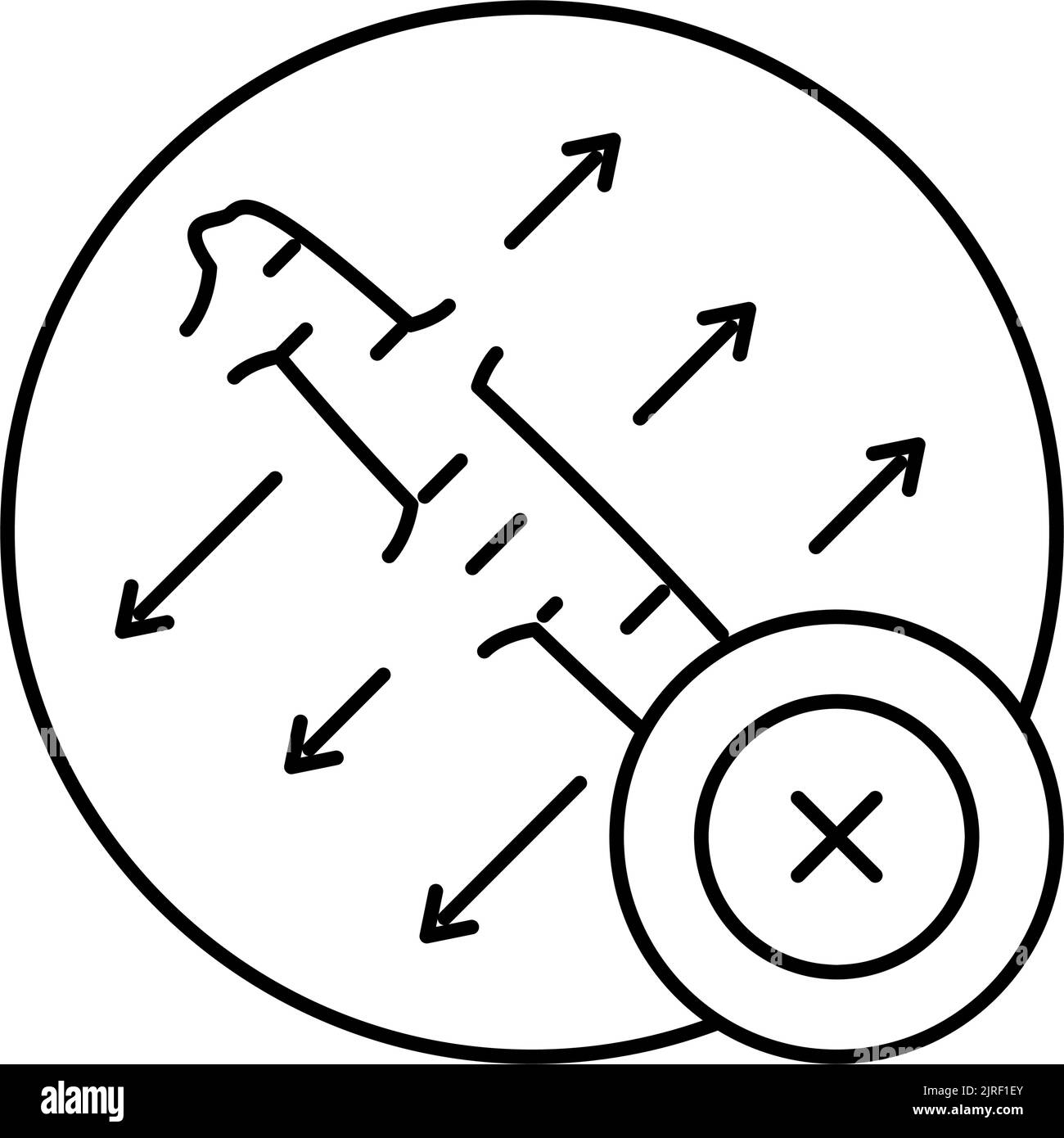 do not stretch scar line icon vector illustration Stock Vector Image ...