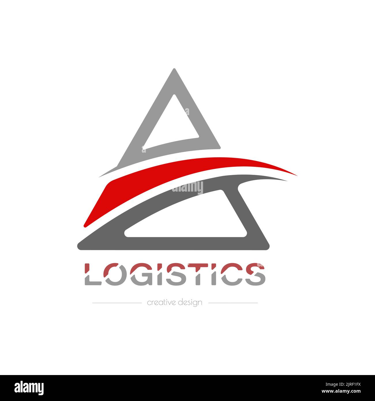 triangle is divided into parts. An illustration template for a logo ...