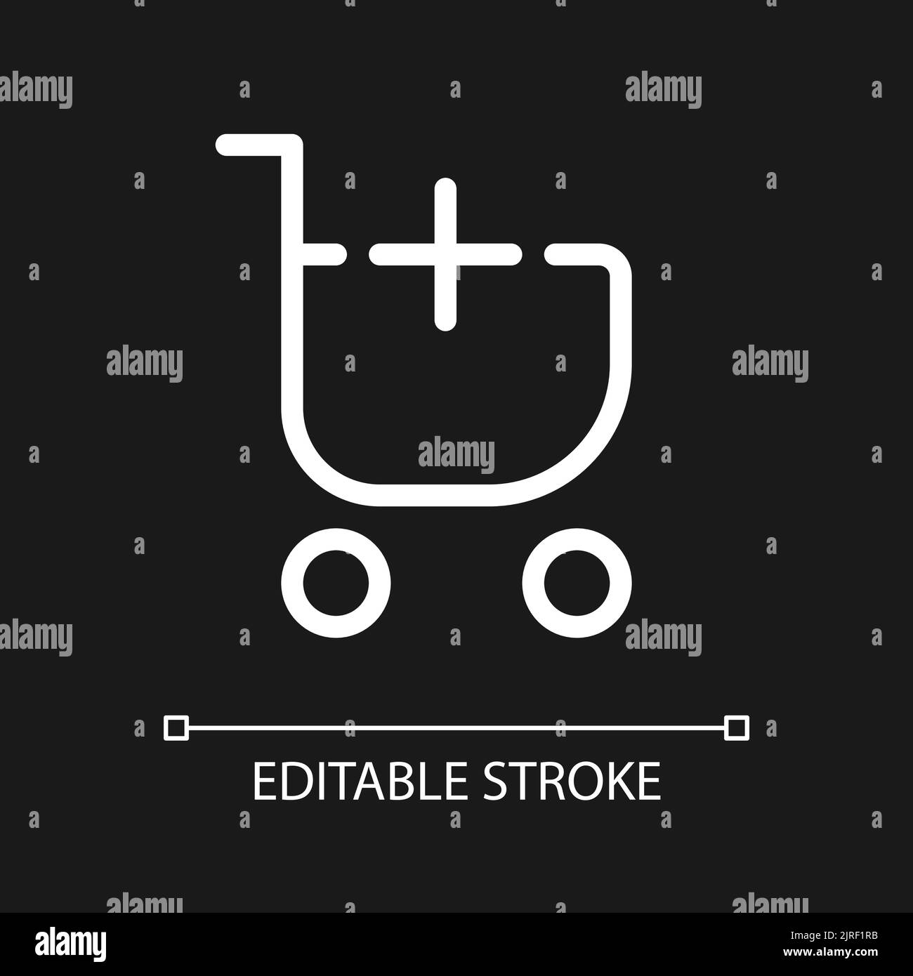 Add item to shopping cart pixel perfect white linear ui icon for dark theme Stock Vector Image ...