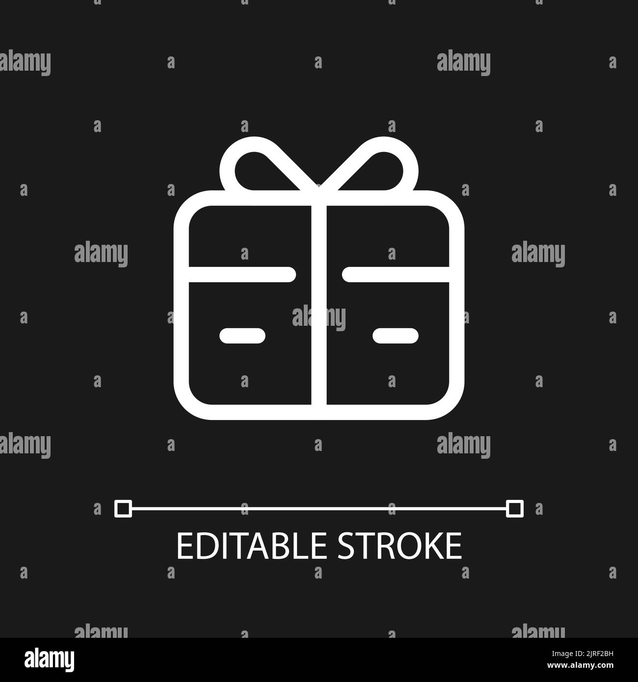 Free gift card pixel perfect white linear ui icon for dark theme Stock ...