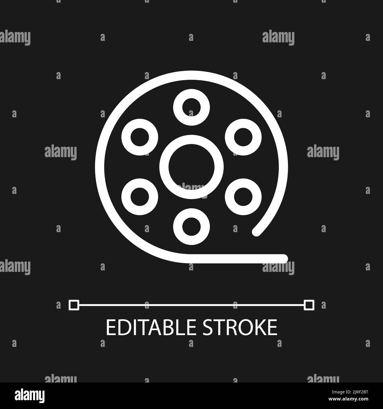 Film reel pixel perfect white linear ui icon for dark theme Stock ...