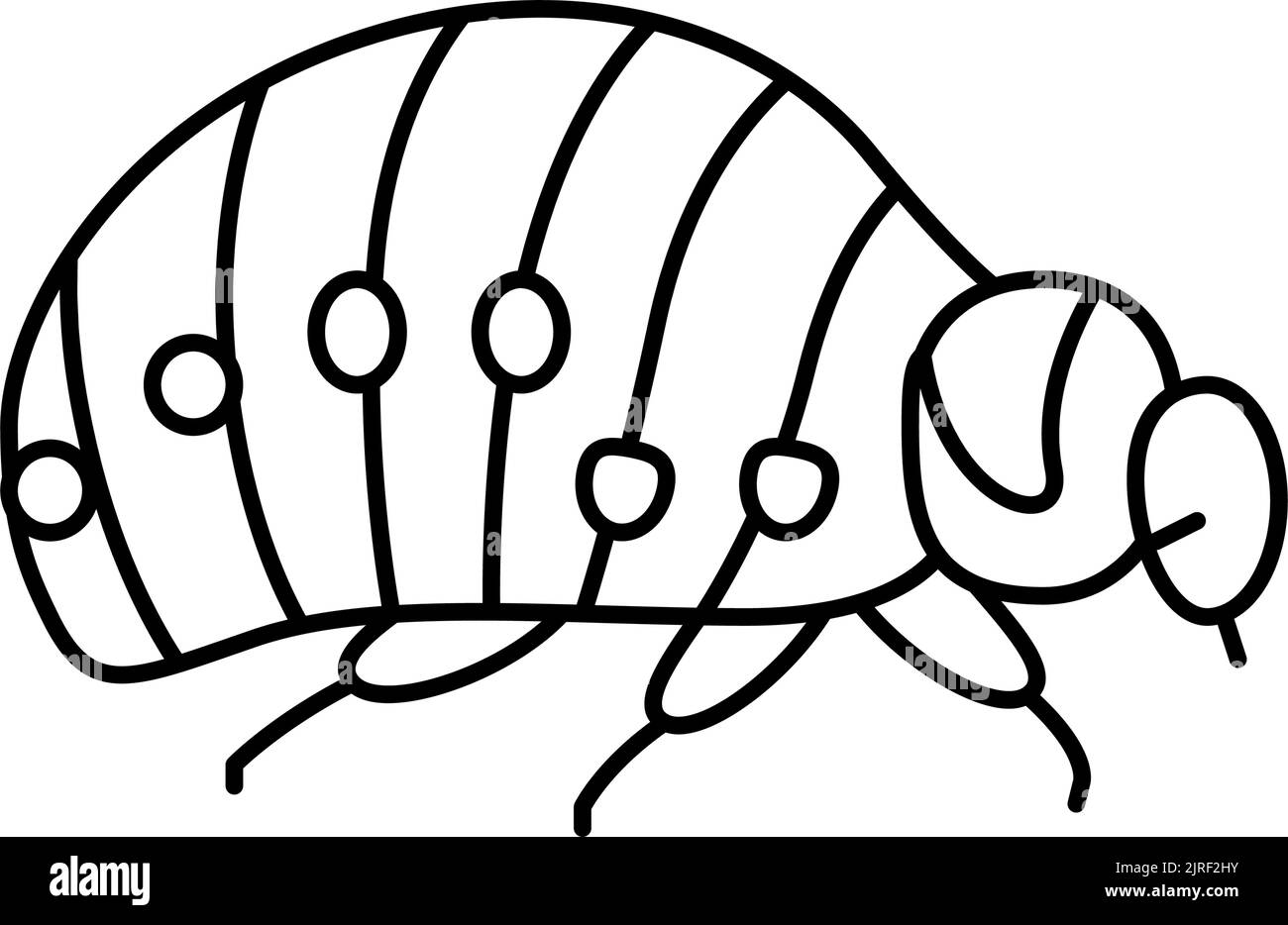 red larva colorado beetle line icon vector illustration Stock Vector ...
