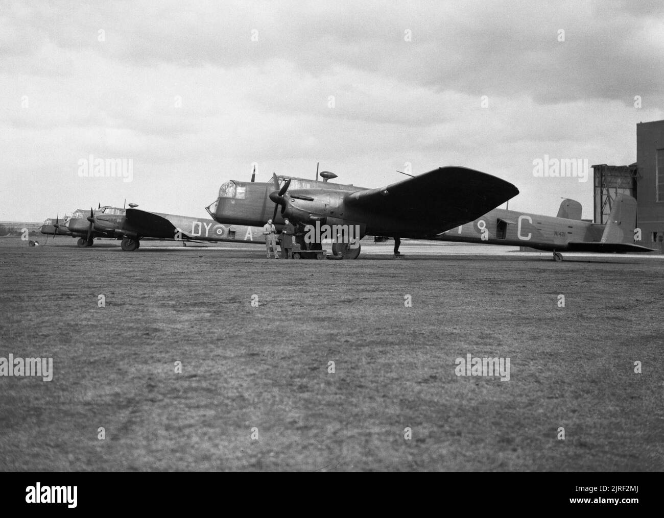 Armstrong Whitworth Whitley Mk Vs of No. 102 Squadron RAF being ...