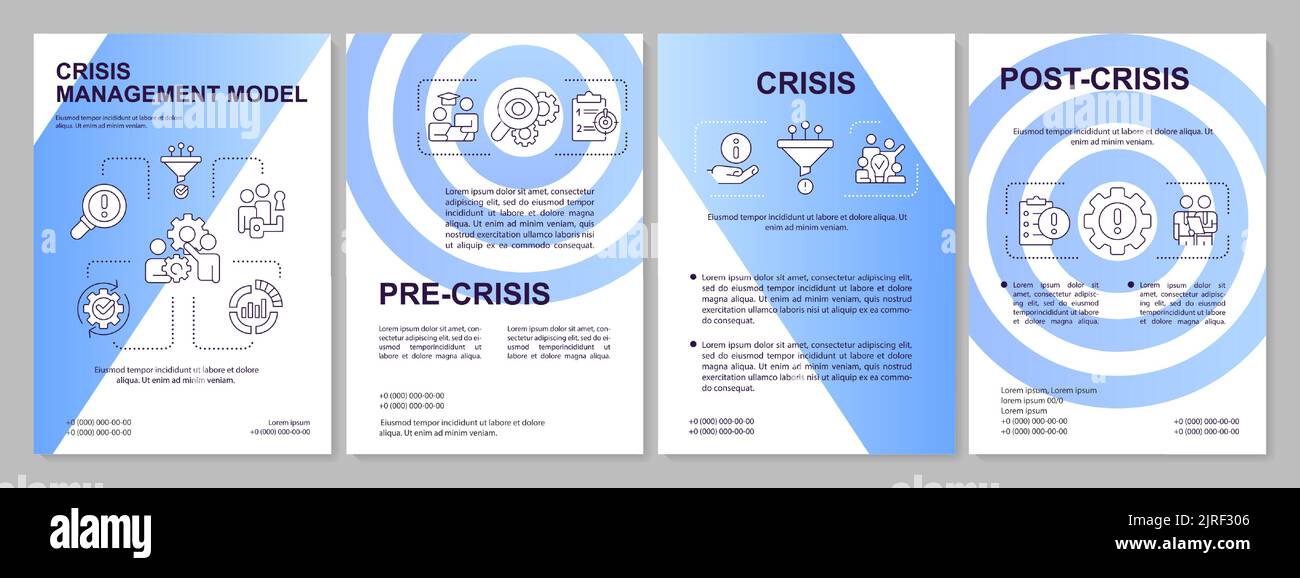 Crisis communication blue brochure template Stock Vector Image & Art ...