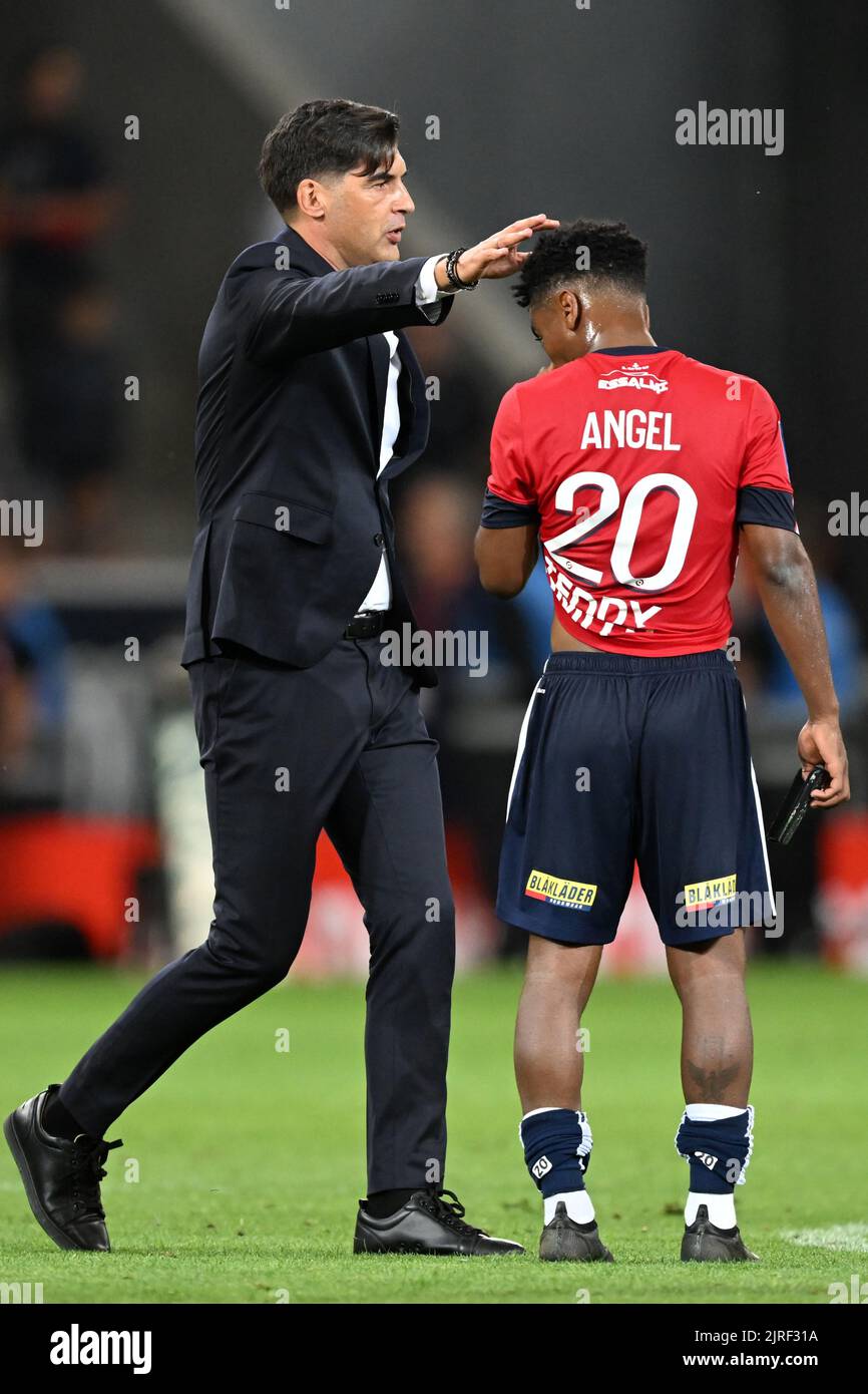 LILLE - (lr) LOSC Lille trainer coach Paulo Fonseca, Adilson Angel ...