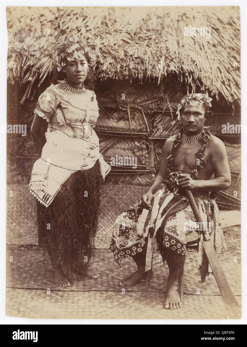 Samoan Chief Justice and wife, circa 1890s, Dunedin, by Burton Brothers ...