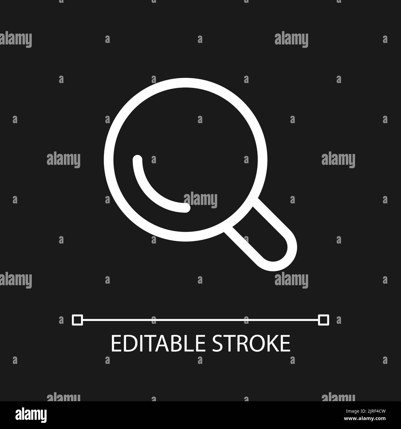 On-site search pixel perfect white linear ui icon for dark theme Stock ...