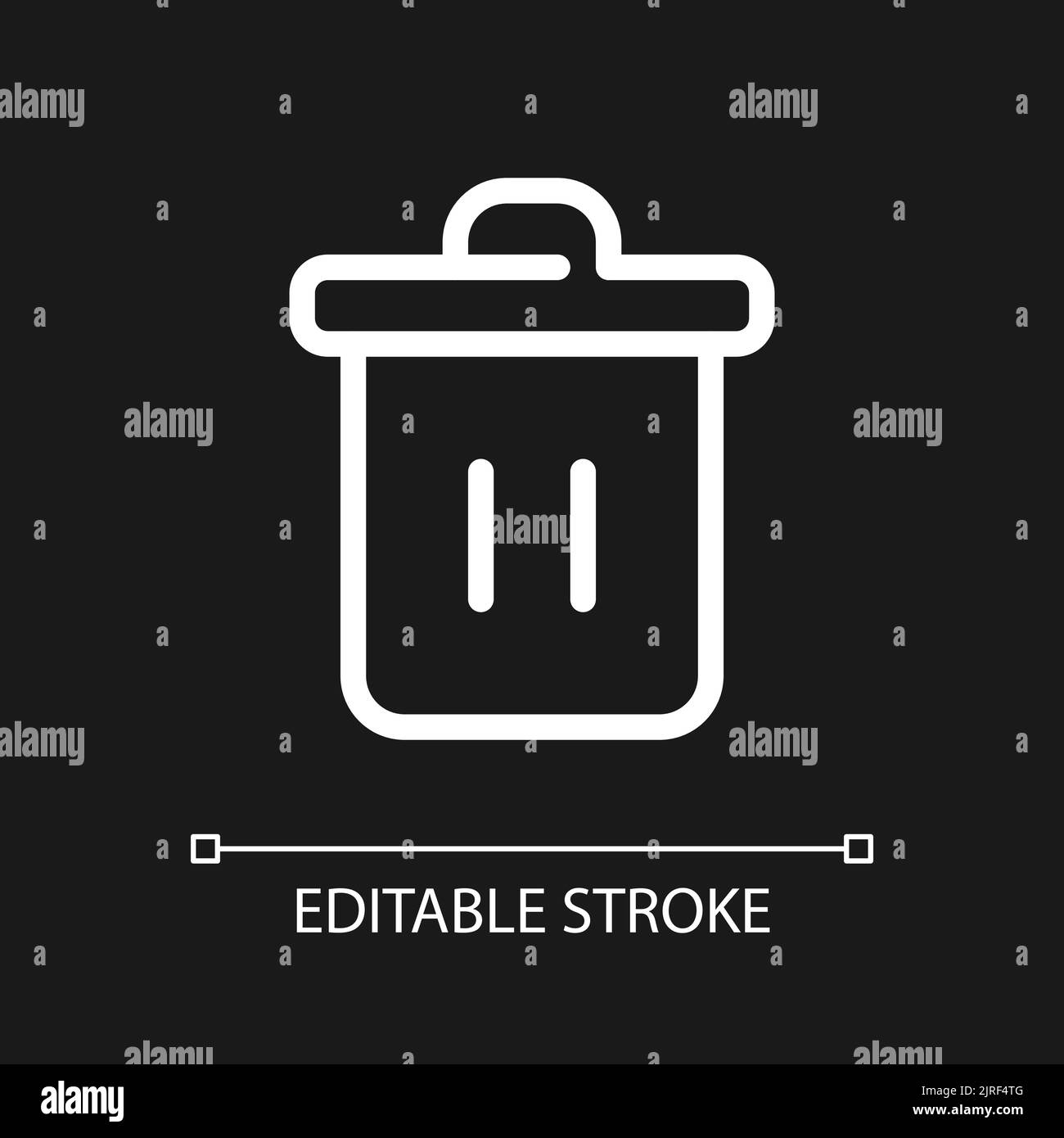 Trash can pixel perfect white linear ui icon for dark theme Stock ...