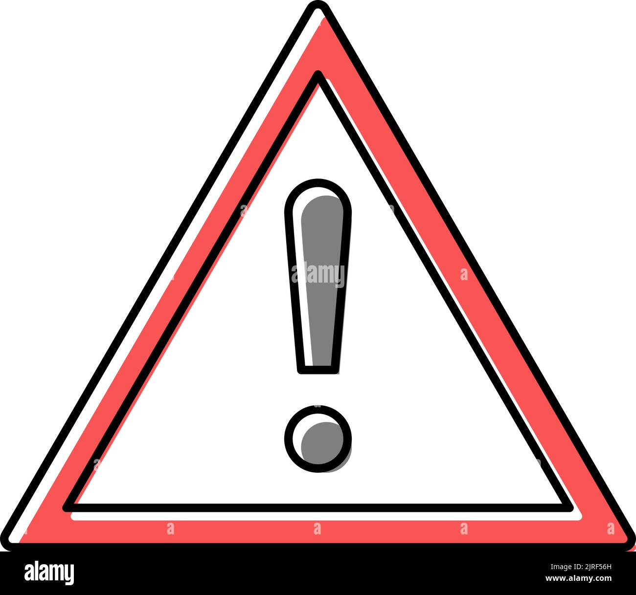 warning road sign color icon vector illustration Stock Vector Image ...