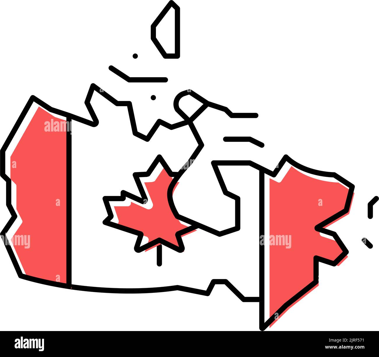 canada country map flag color icon vector illustration Stock Vector ...