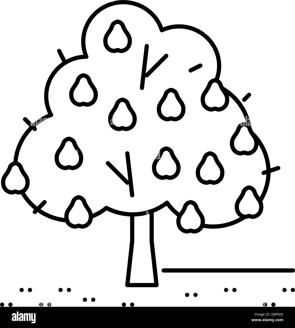 Pear tree icon outline Cut Out Stock Images & Pictures - Alamy