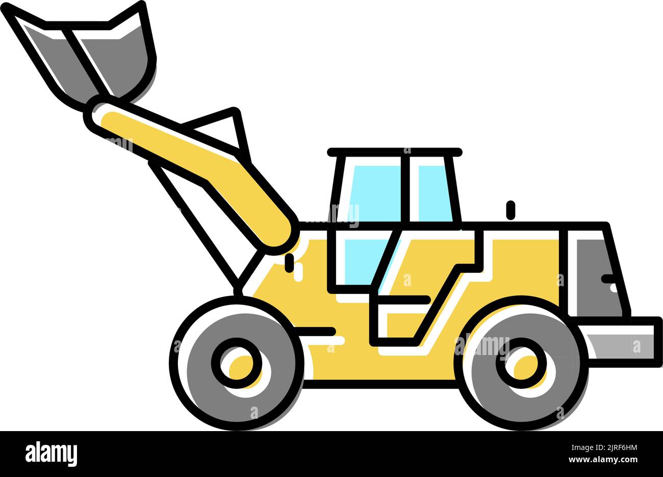loader construction car vehicle color icon vector illustration Stock ...
