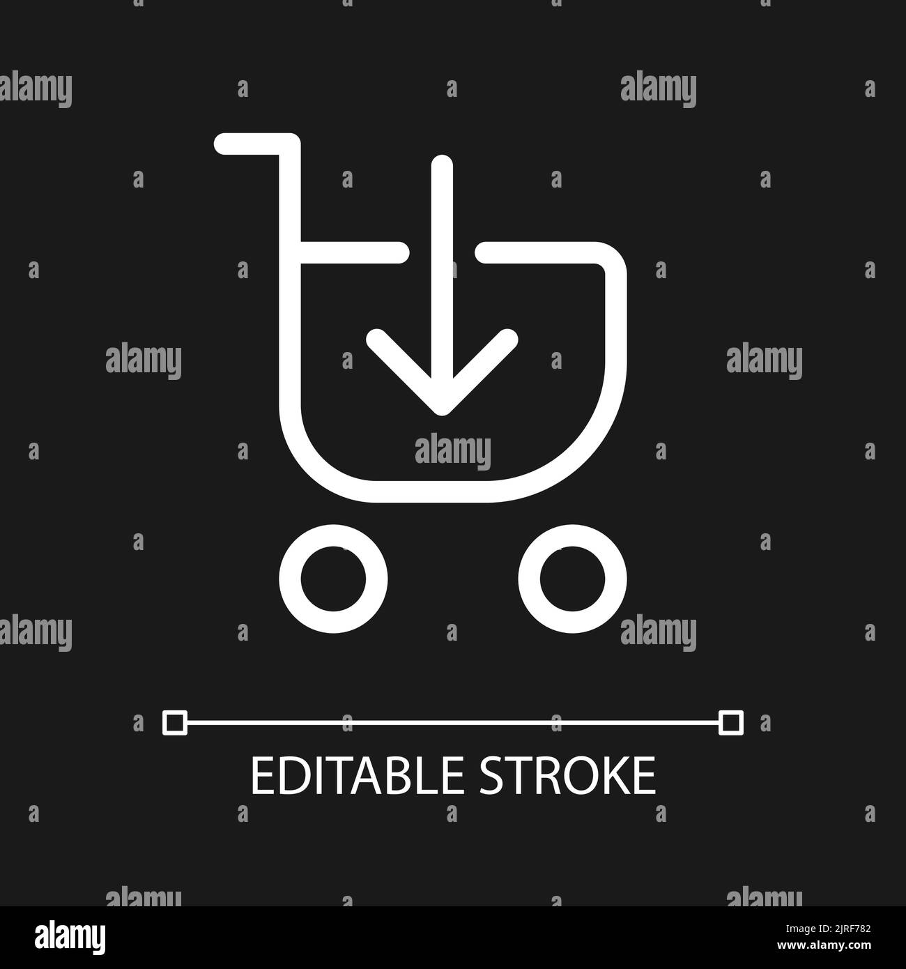 Loading shopping cart pixel perfect white linear ui icon for dark theme ...