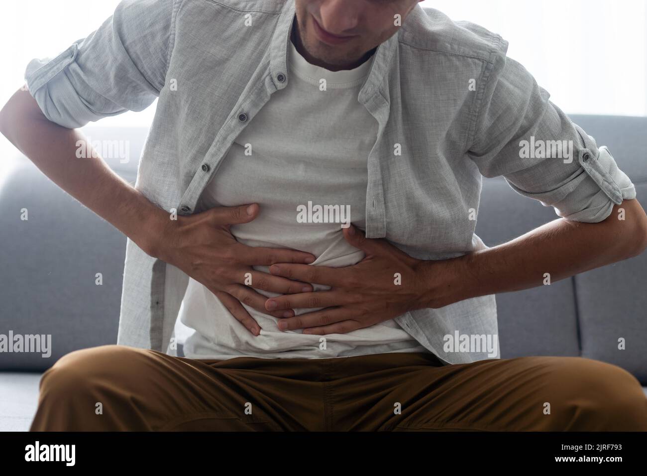 Cropped close up studio photo portrait of upset sad scared worried ...