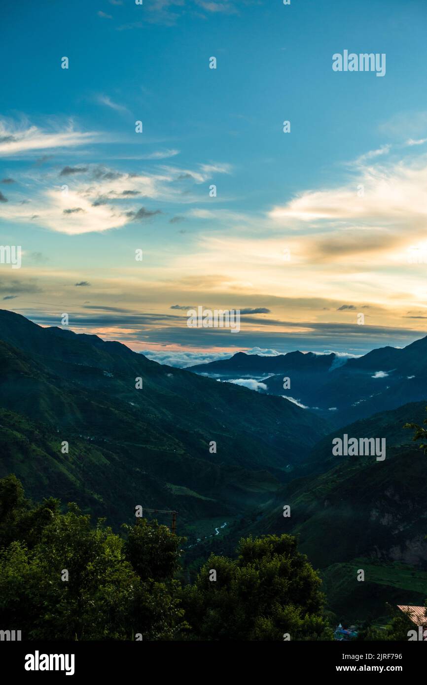 Colorful landscapes with himalayas mountains in the himalayan region of ...