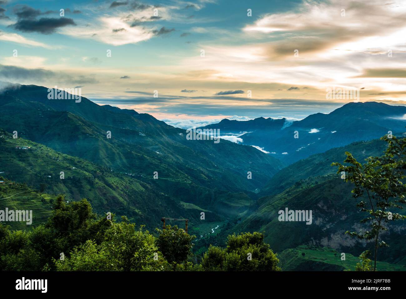 Colorful landscapes with himalayas mountains in the himalayan region of ...